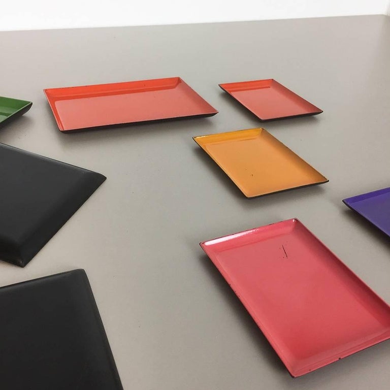 1960s Set of Eight Multi-Color Tray Elements Made in Sweden, Midcentury ...