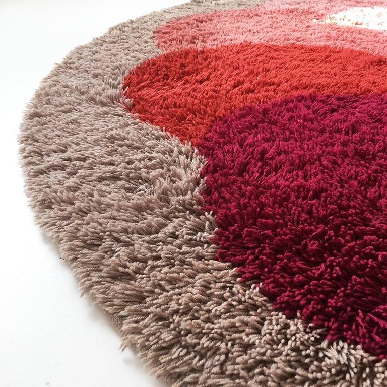 Vintage 1970s Psychedelic “Rainbow" Rya Rug Shag Made by Desso, Germany ...