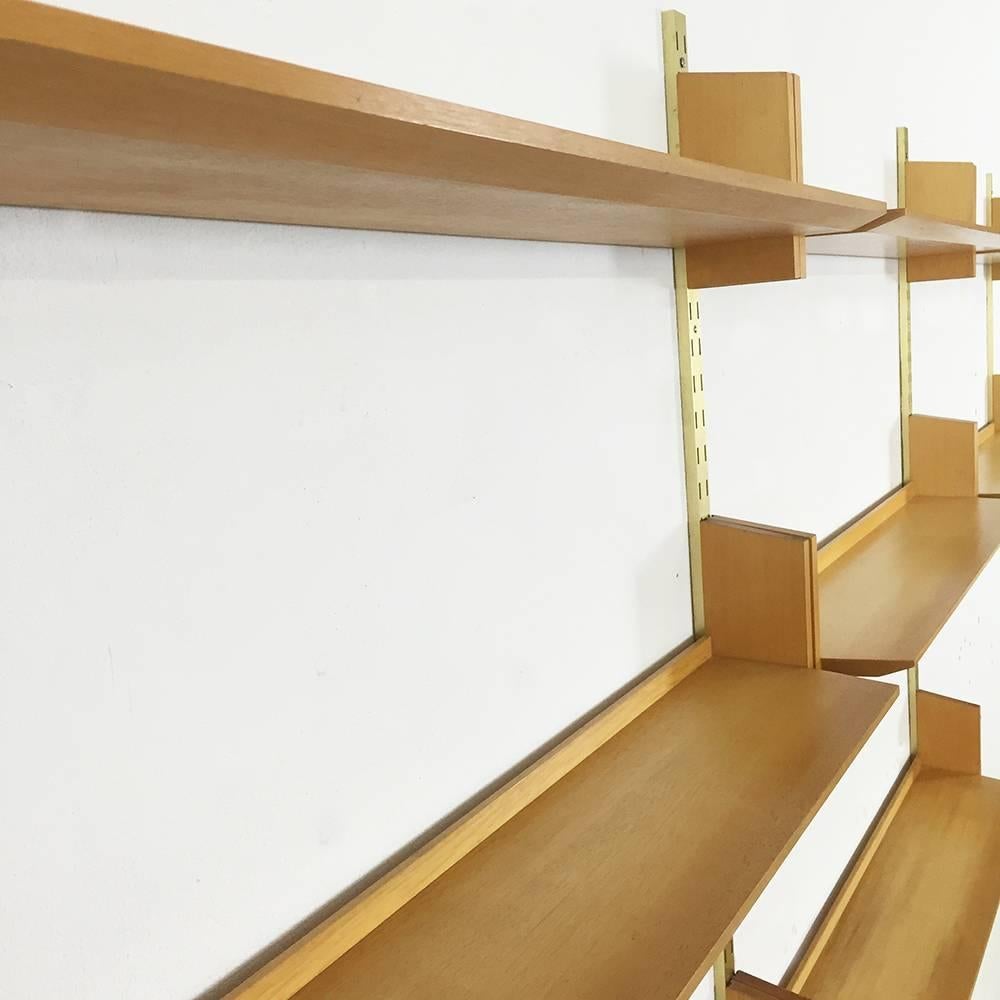 Modular Wall Unit in Brass and Elmwood by Dieter Reinhold for WK Möbel ...