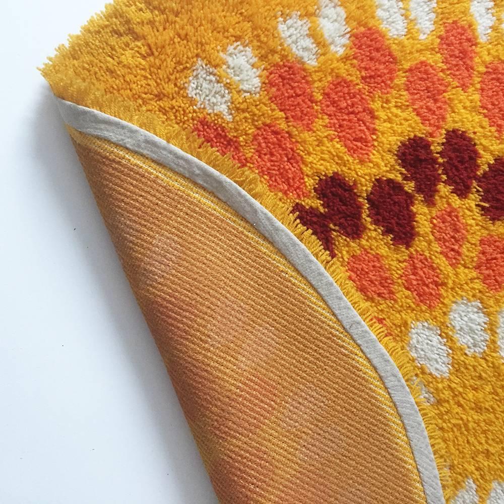 Vintage Pop Art Rug Flower Power, 1970s Modernist Mid-Century at 1stDibs