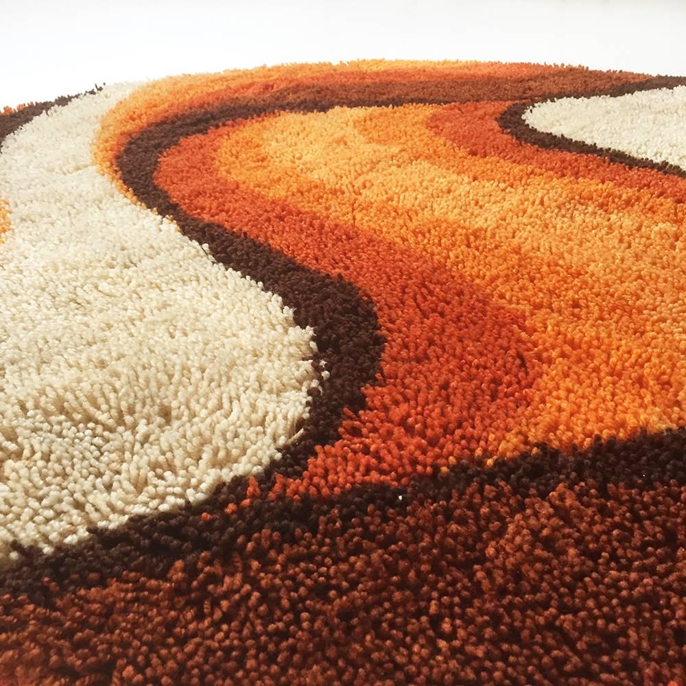 Vintage 1970s Multicolor Pop Art "Wave" Rug Made by Desso, Germany at ...