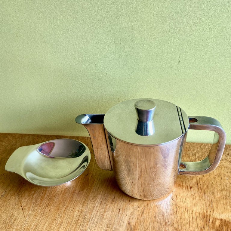 Mid-Century Gio Ponti Silver Plated Coffee Pot and tiny Dish for Arthur ...