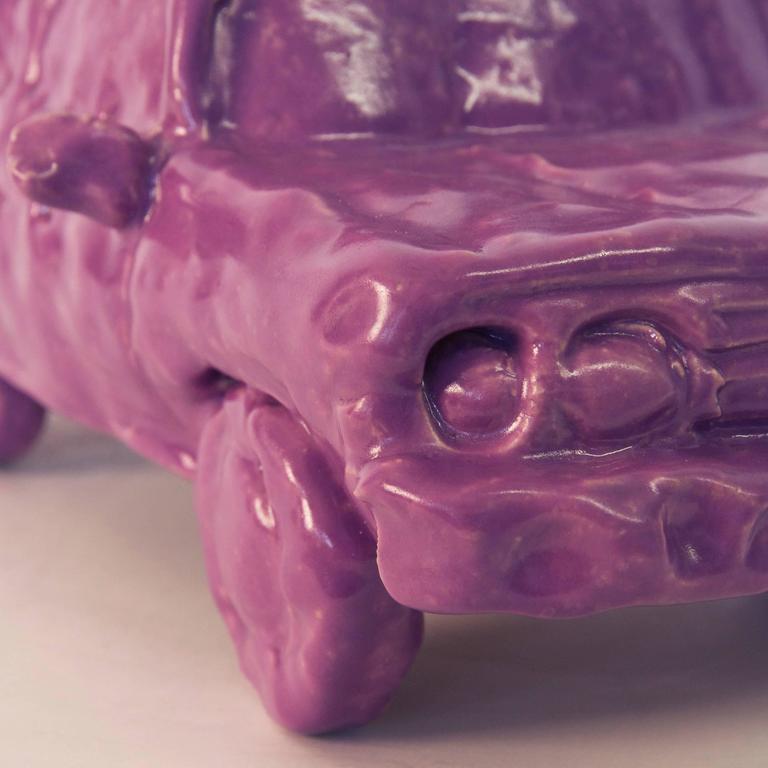 "Lilac City Sedan" Glazed Ceramic Car Sculpture For Sale at 1stDibs