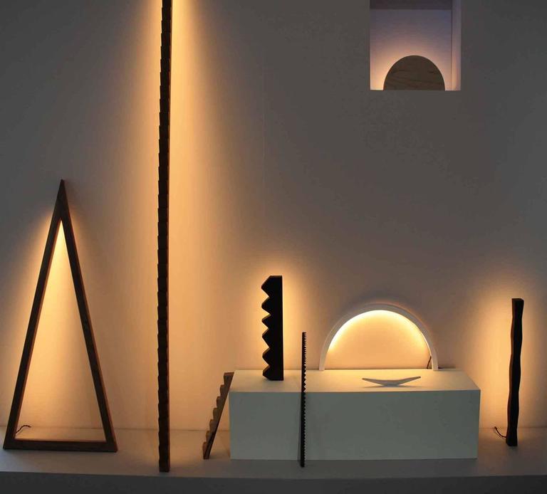 Column Wenge LED Line Light Sculpture For Sale at 1stDibs