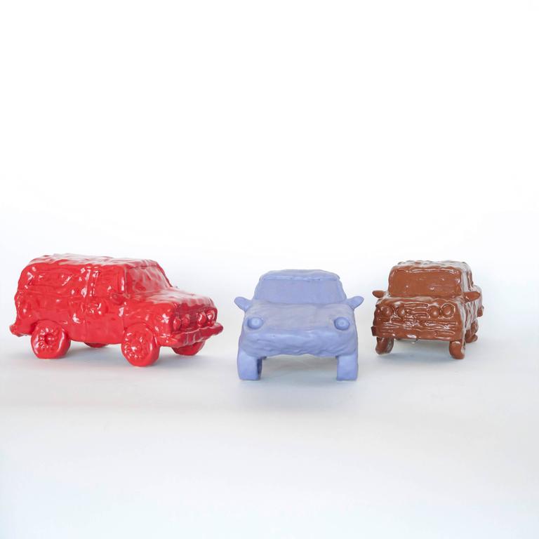 "Chocolate Sedan" Glazed Ceramic Car Sculpture For Sale at 1stDibs