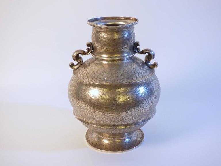 Italian Art Deco Silver Vase Production Ansuini Roma. For Sale at 1stDibs