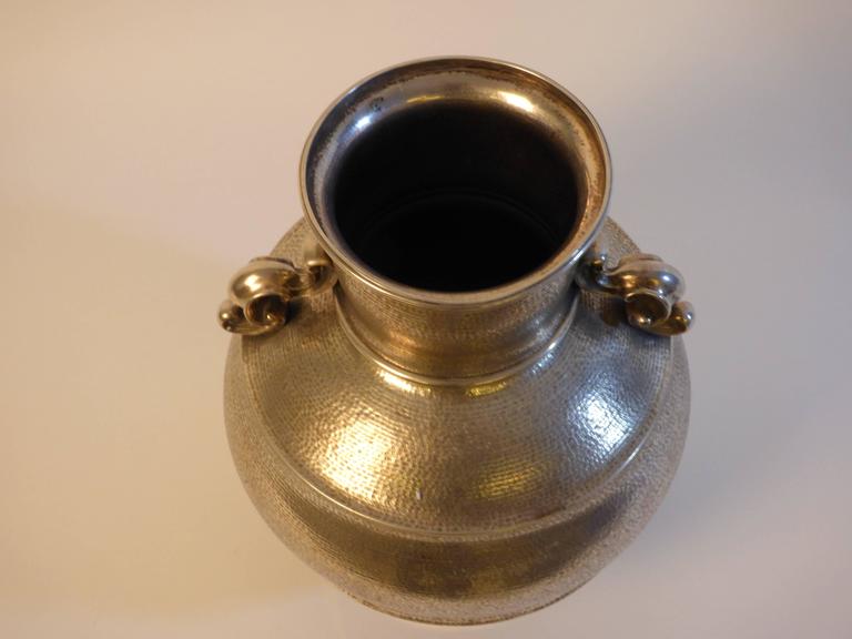 Italian Art Deco Silver Vase Production Ansuini Roma. For Sale at 1stDibs