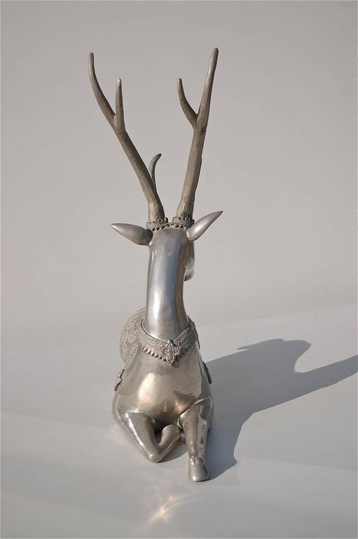 Large Silver Colored Animal Floor Sculpture, Late 20th Century at 1stDibs