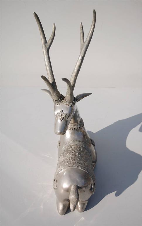 Large Silver Colored Animal Floor Sculpture, Late 20th Century at 1stDibs