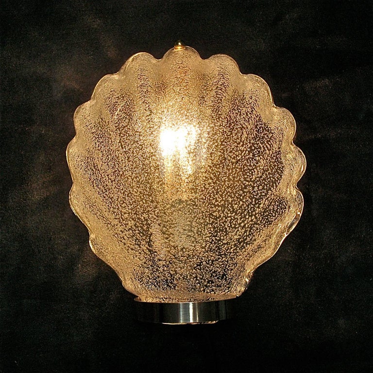 Italian Sea Shell Sconces by Barovier and Toso, circa 1960s at 1stDibs