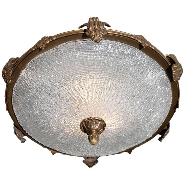 Neoclassical Flush Mount Domed Ceiling Light by Kaiser, circa 1970s at ...