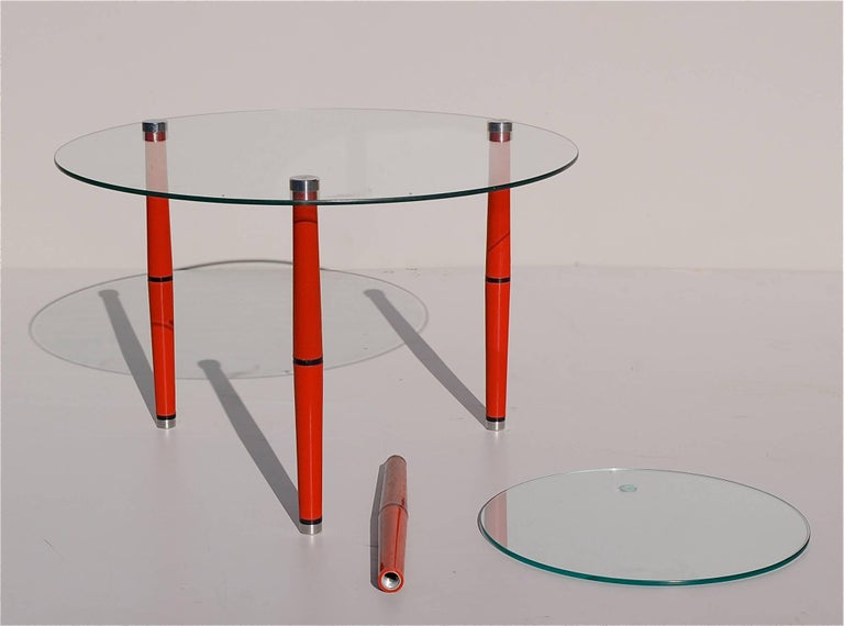 Glass Side Table with Bright Colored Legs, Mid-20th Century, Italy at ...