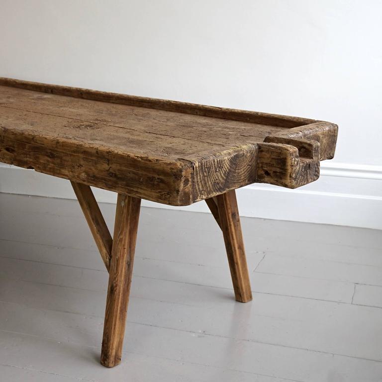 Grand Scale 18th Century French Elm Pig Bench Coffee Table at 1stDibs