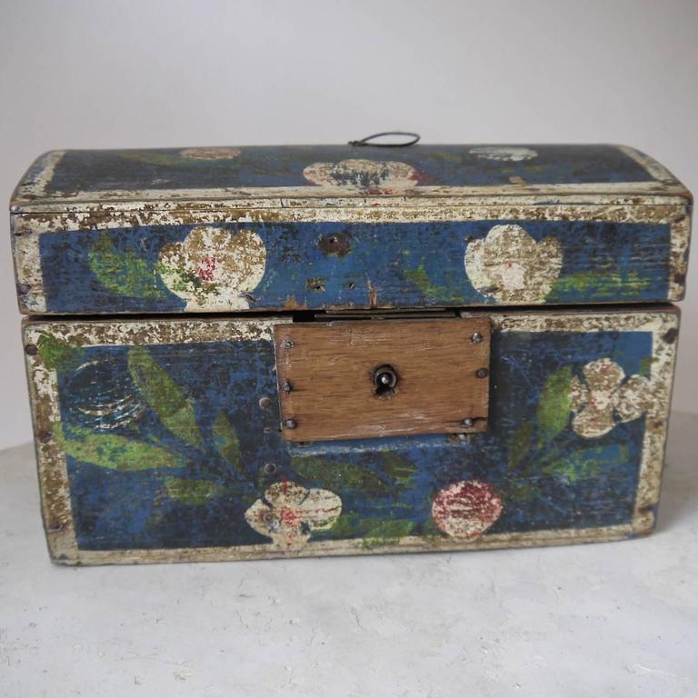 Small 1840s French Normandy Painted Marriage Box at 1stDibs