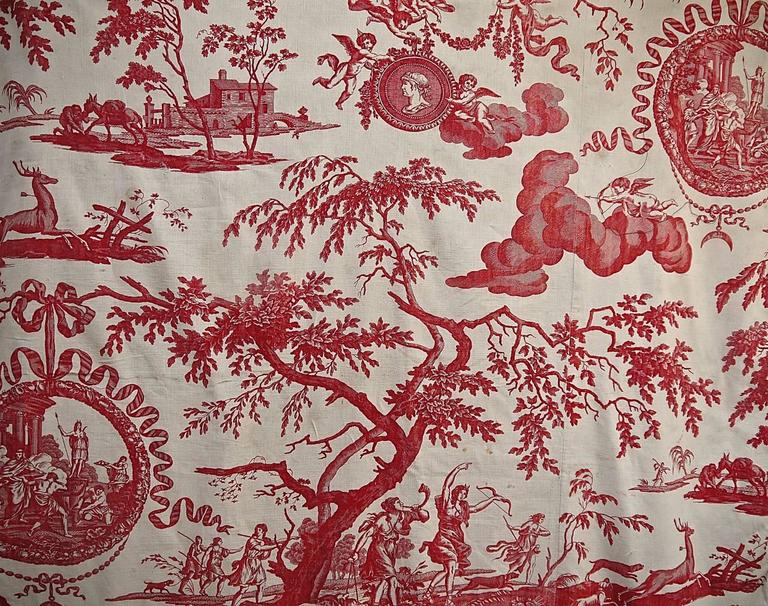 18th Century French Antique Toile De Nantes 'Diane' Cotton Textile at ...