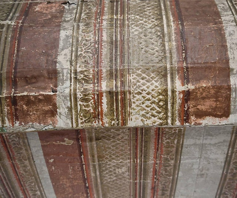 Early 19th Century Antique French Wallpaper Covered Domed Box at 1stDibs