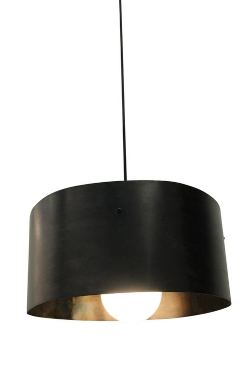 Fully Adjustable "PULLEY LIGHT" with Hand Bent Patinated Steel Shade ...
