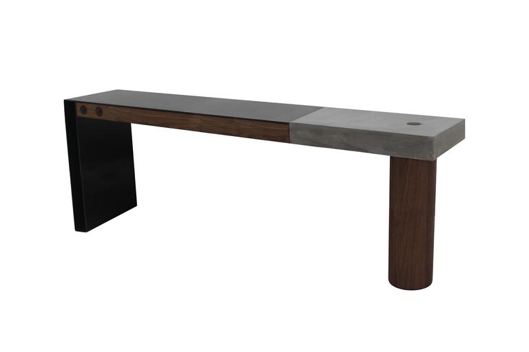 Steel, Walnut and Concrete "Paradigm Console" For Sale at 1stDibs ...