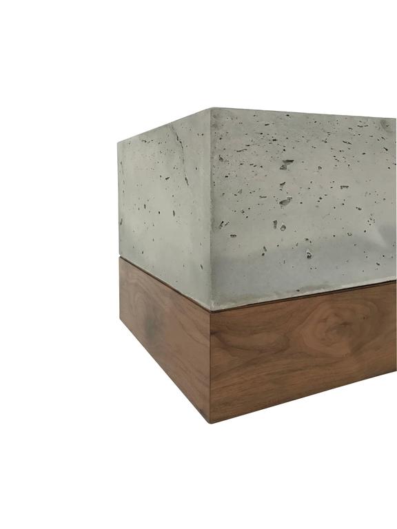 Modern Cast-Concrete and Solid Walnut "Planter Box" For Sale at 1stDibs