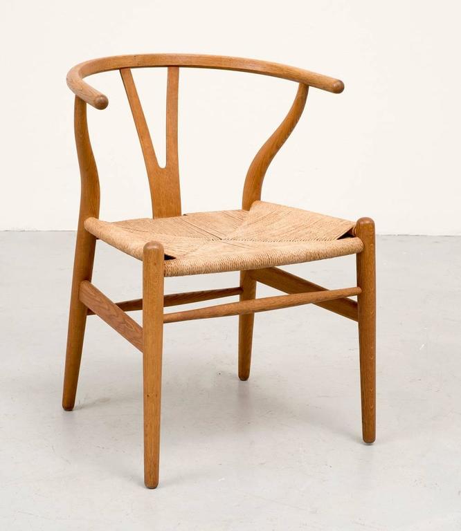 Pair of Early Hans Wegner Wishbone Chairs, Model CH24, 1950s at 1stDibs