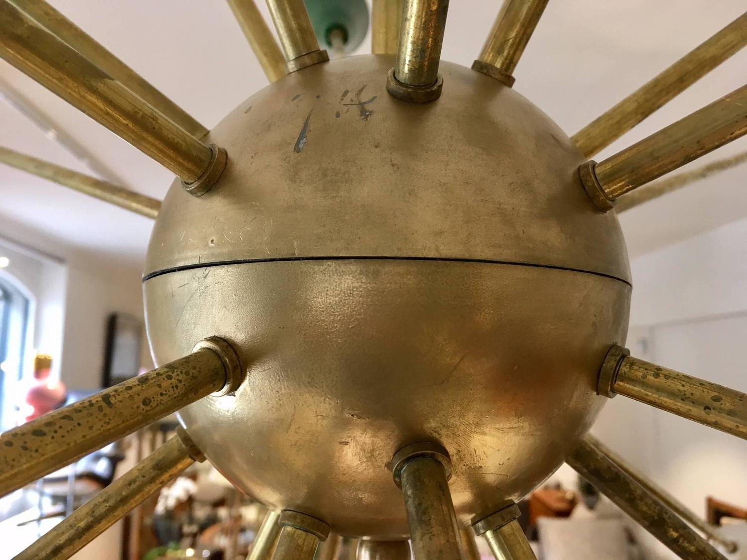 Large Sputnik Chandelier with 24 Colorful Lights in the Style of ...