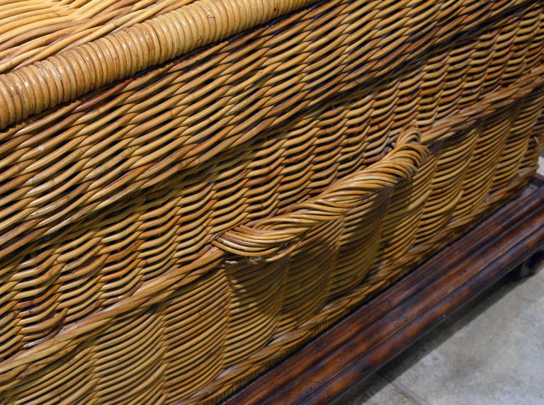 Vintage Ralph Lauren Colonial Style Leather Strapped Wicker Trunk ...