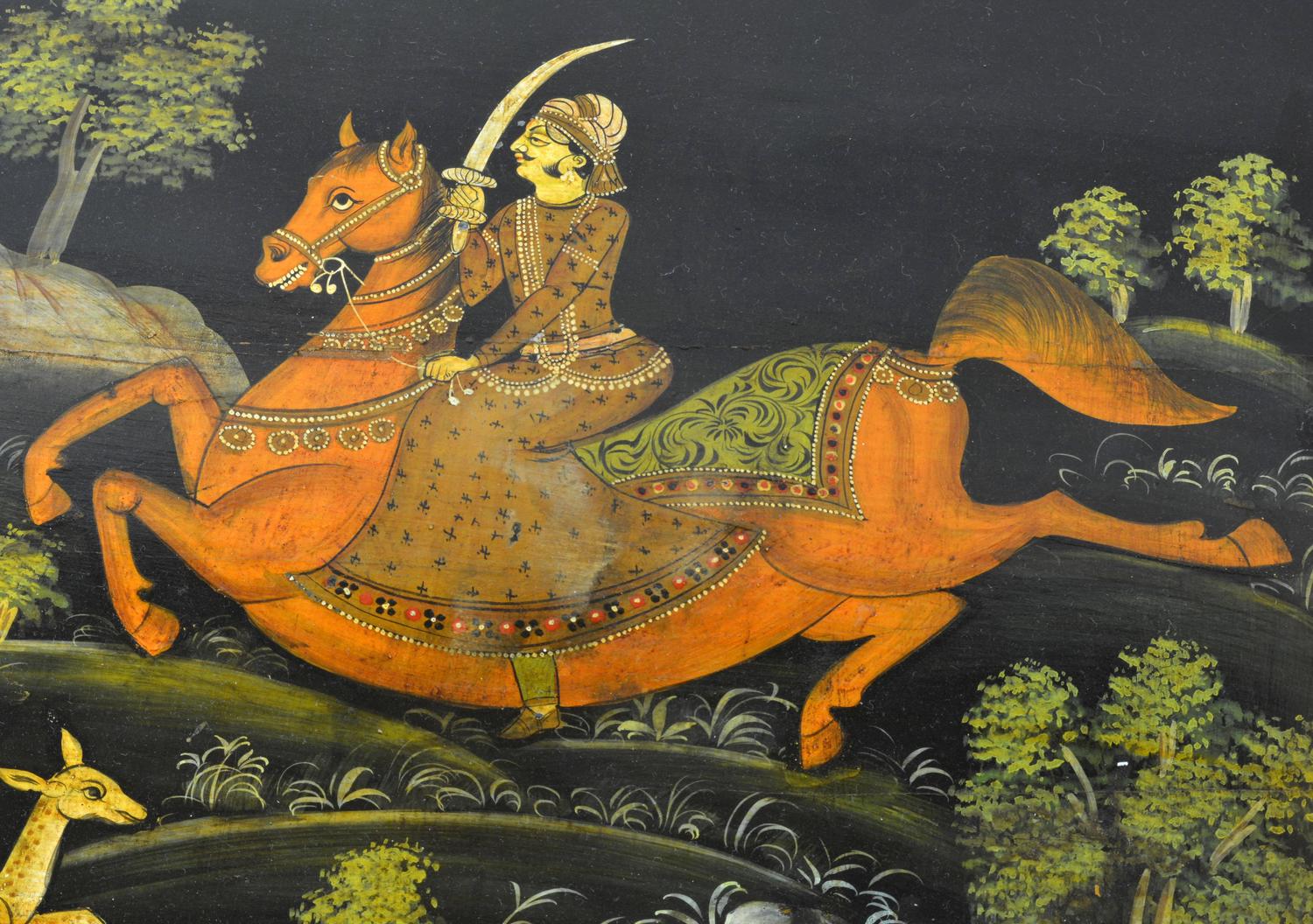 19th Century Likely North Indian Mughal School Painted Chest with ...