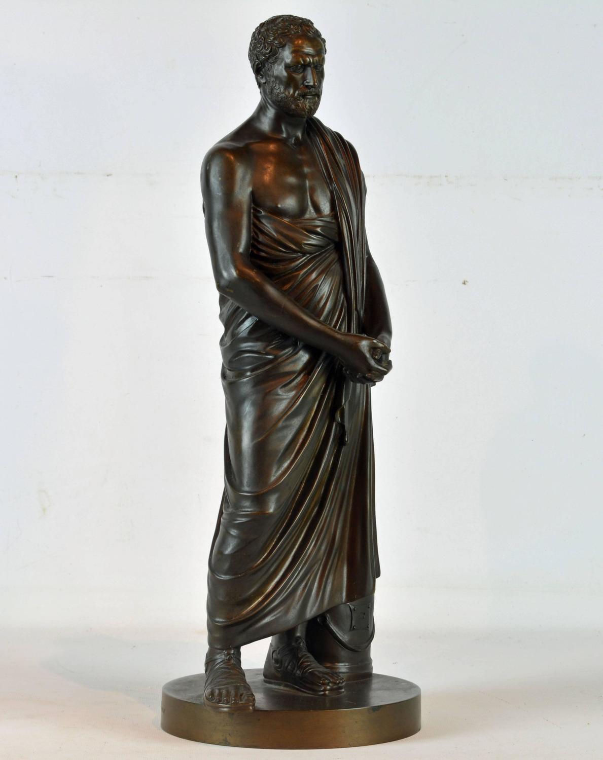 Classical 19th Century Bronze Statue of Demosthenes by Rohrich Foundry ...