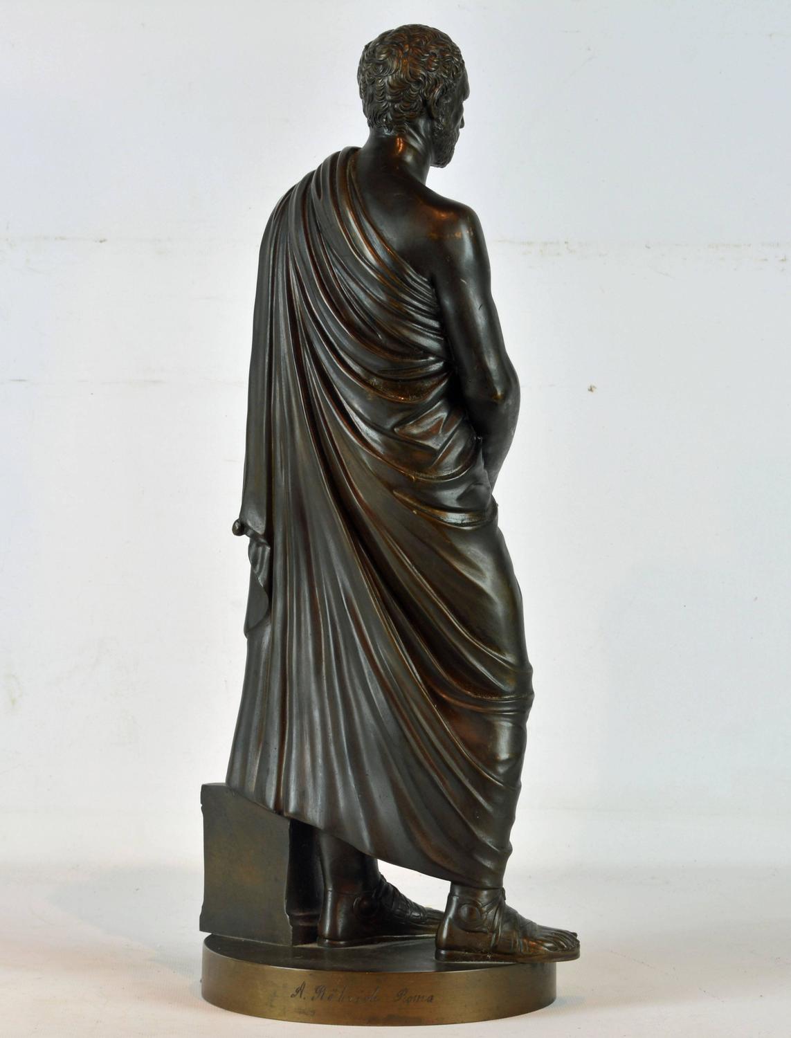 Classical 19th Century Bronze Statue of Demosthenes by Rohrich Foundry ...