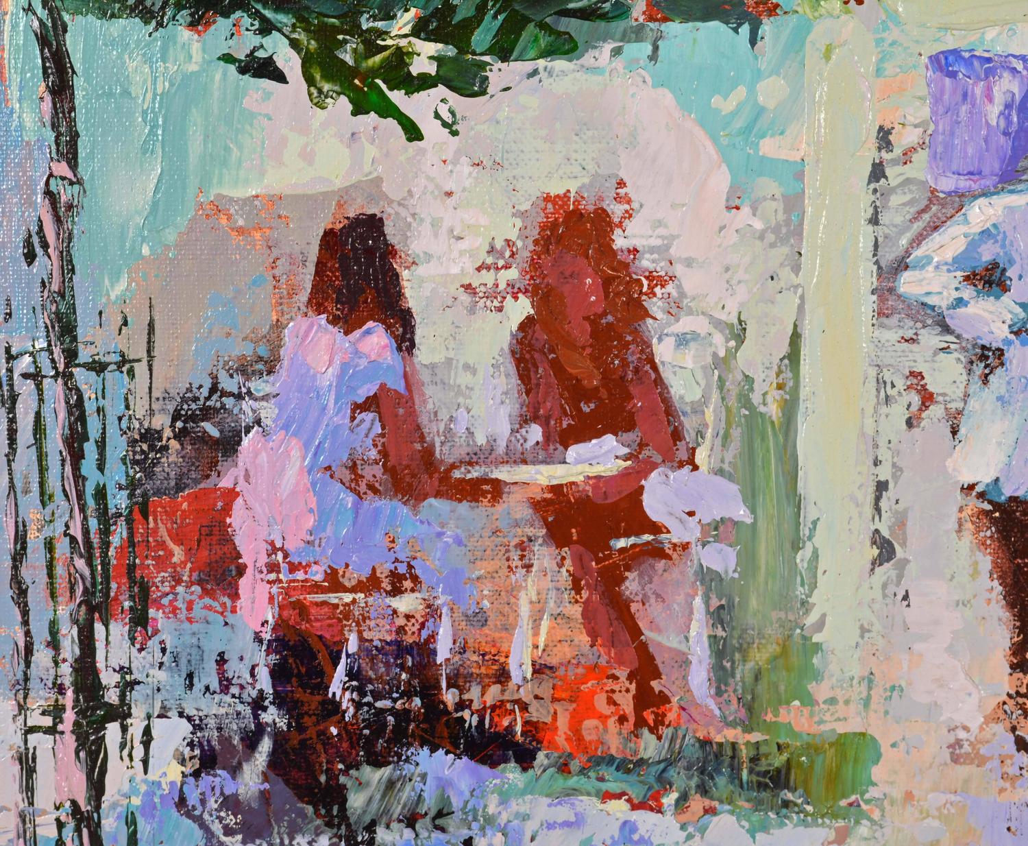 'The French Village Cafe' Large Impressionist Work by Mark King For ...