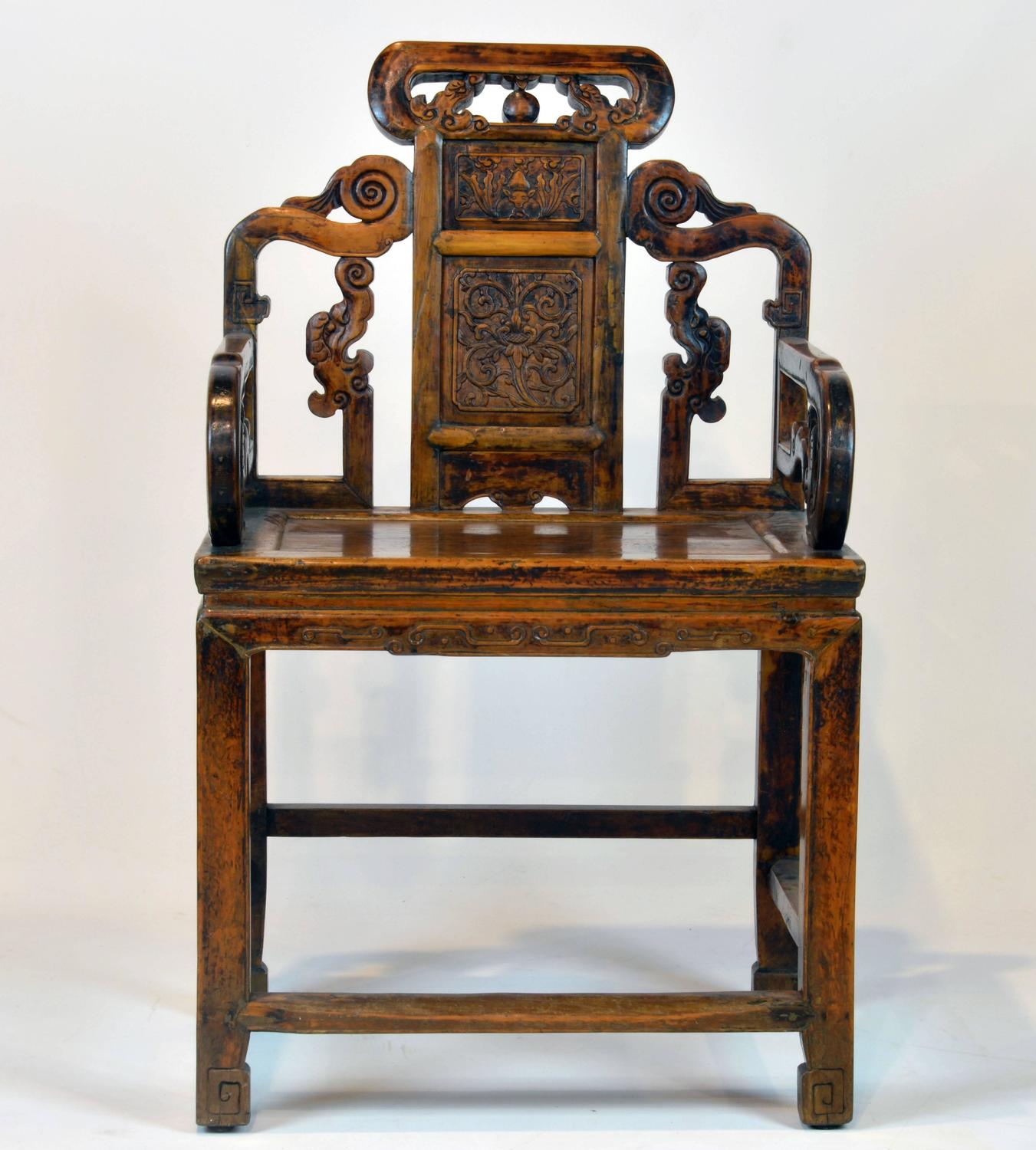 Sculptural 19th Century Chinese Qing Dynasty Style Richly Carved ...