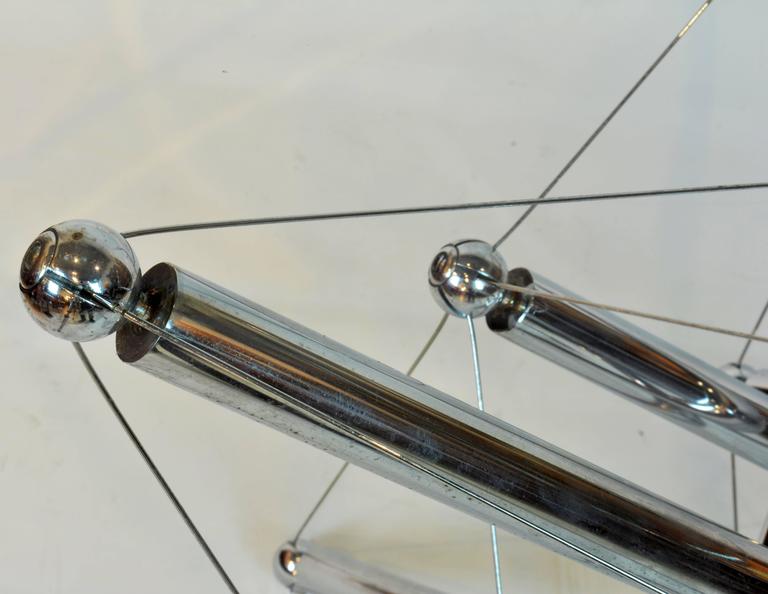 Italian Cassina Chrome and Glass Atomic Style Dining Table by Theodore ...