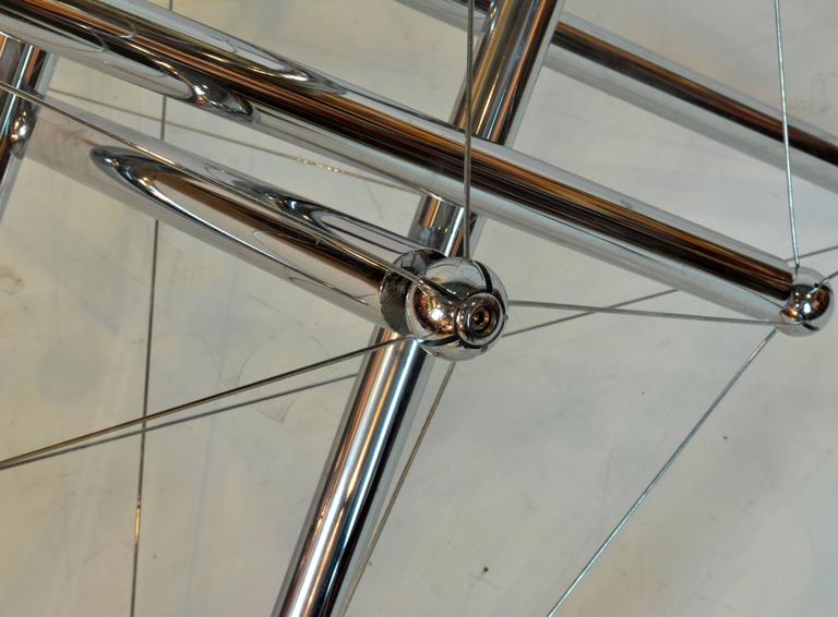 Italian Cassina Chrome and Glass Atomic Style Dining Table by Theodore ...