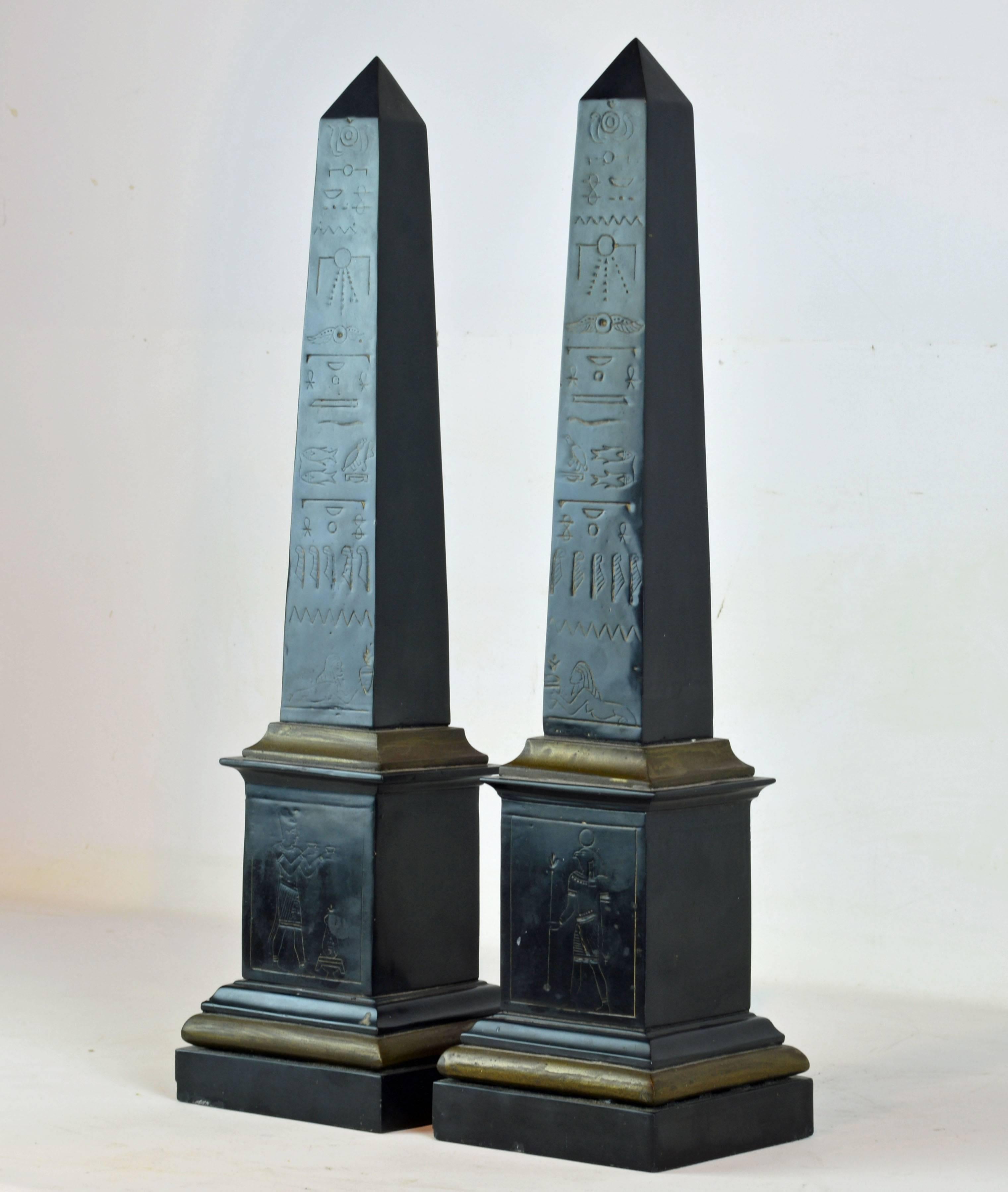 Pair of Egyptian Revival 19th Century Grand Tour Obelisk Models with ...