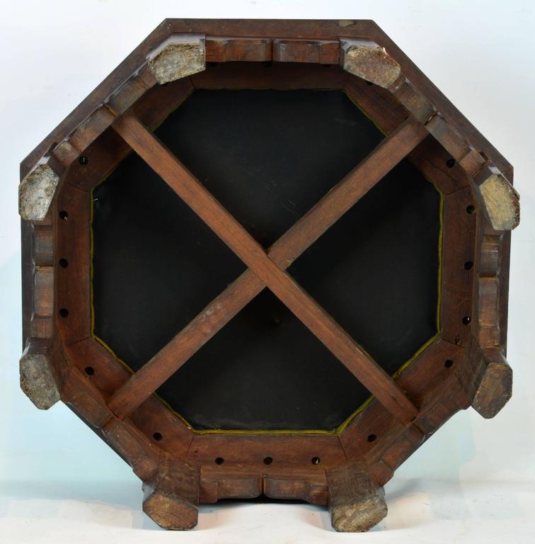 Upholstered Oriental Style Octagonal Ottoman with Colorful Anatolian ...