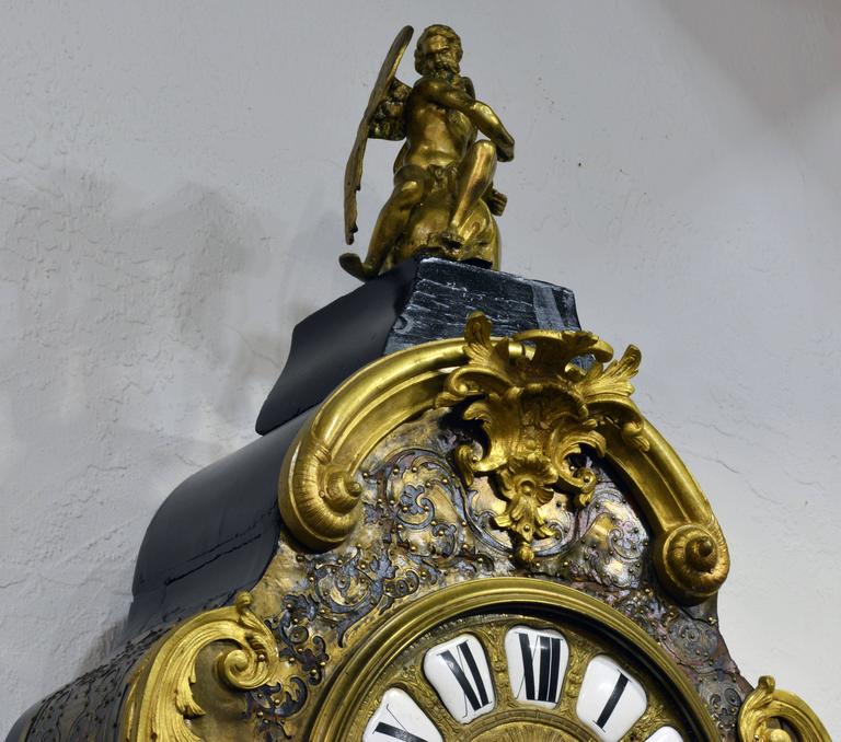 Fine 19th Century Napoleon III Boulle Marquetry Inlaid Bombe Long Case ...