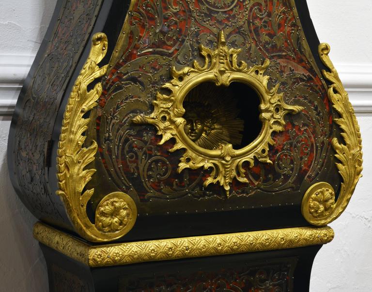 Fine 19th Century Napoleon III Boulle Marquetry Inlaid Bombe Long Case ...