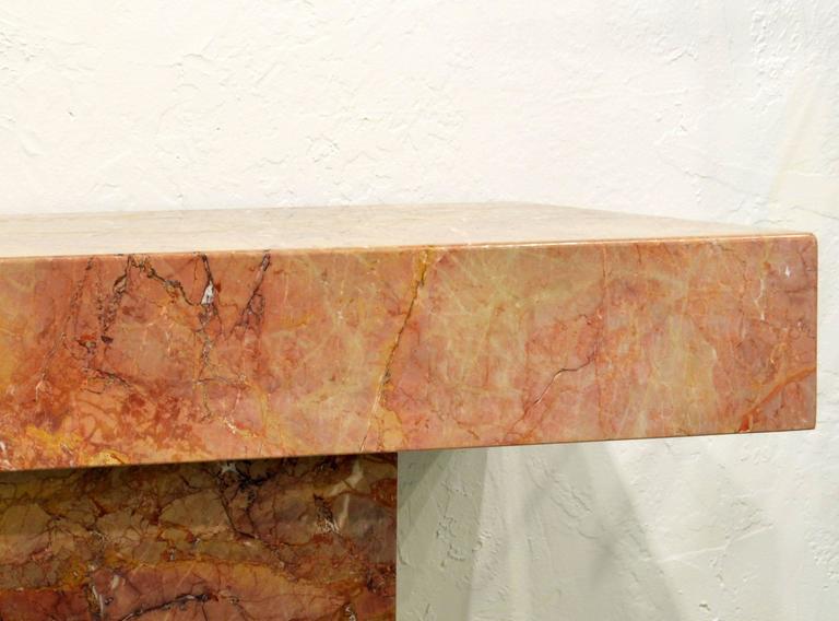 Modern Mid-Century Vintage Cubist Style Marble Rouge Console Table at ...