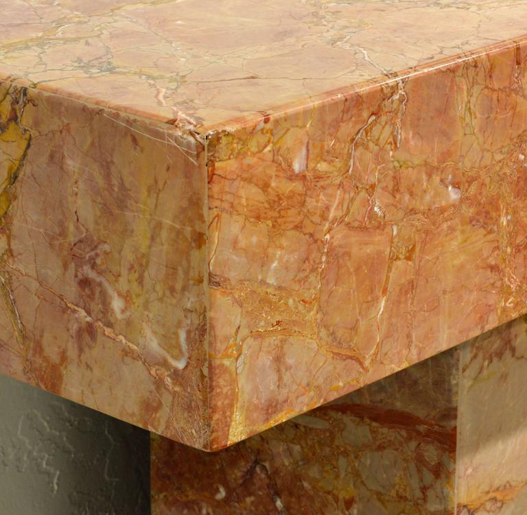 Modern Mid-Century Vintage Cubist Style Marble Rouge Console Table at ...