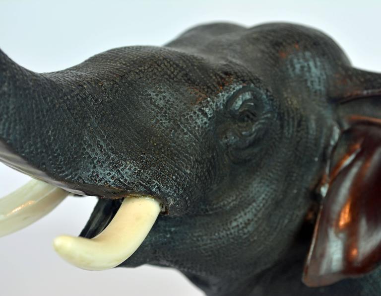Large Japanese Mejii Period Bronze Sculpture of an Elephant with ...