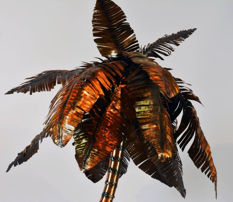 Unique Copper Sculpture of a Palm Tree Group by Michael Crawford at 1stDibs