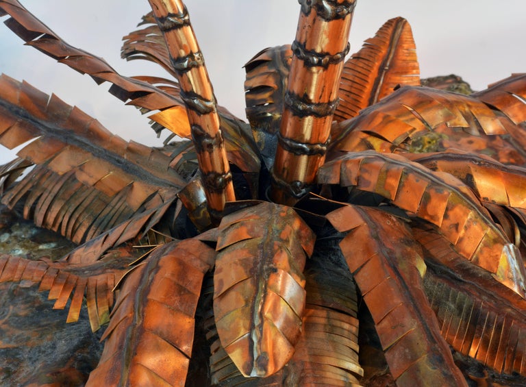 Unique Copper Sculpture of a Palm Tree Group by Michael Crawford at 1stDibs