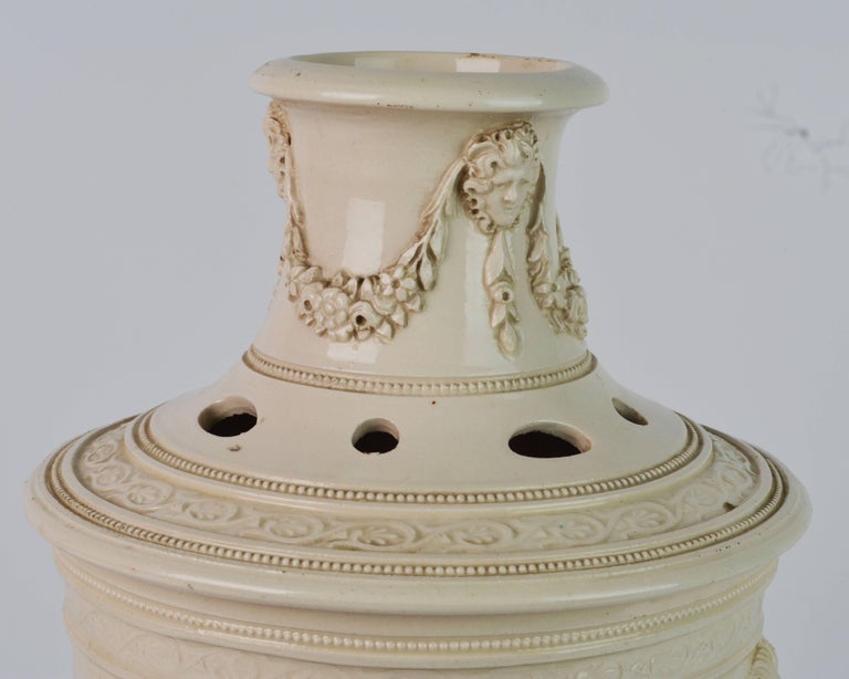 18th Century Leeds Cream Ware Style Covered Potpourri Jar or Urn at 1stDibs