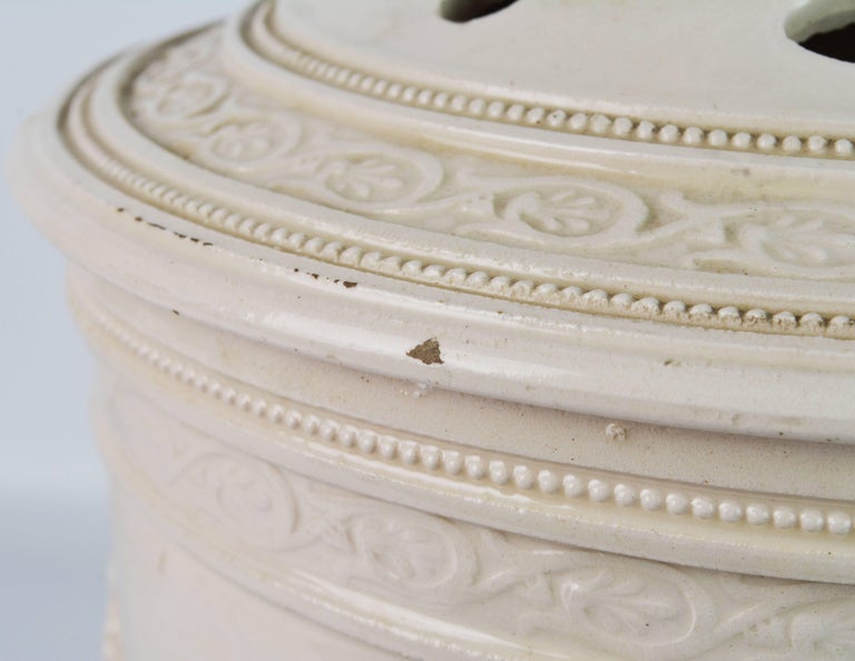 18th Century Leeds Cream Ware Style Covered Potpourri Jar or Urn at 1stDibs