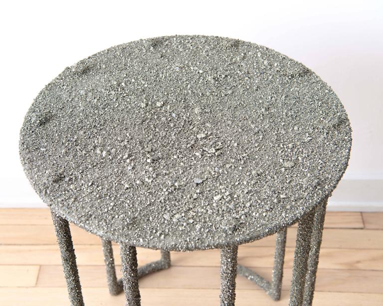 Hand Made Side Table of Crushed Pyrite of Mexico, by Samuel Amoia For ...