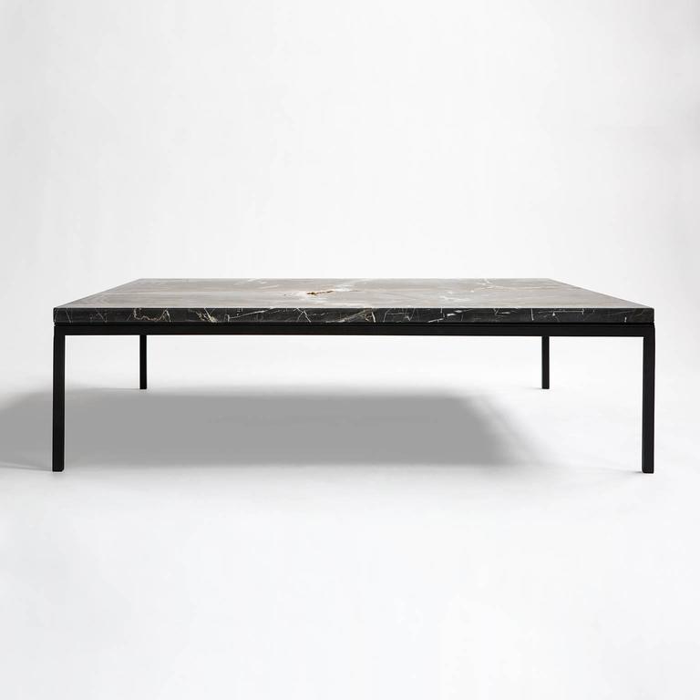 FOUND Coffee Table in Black Marble and Black Steel at 1stDibs