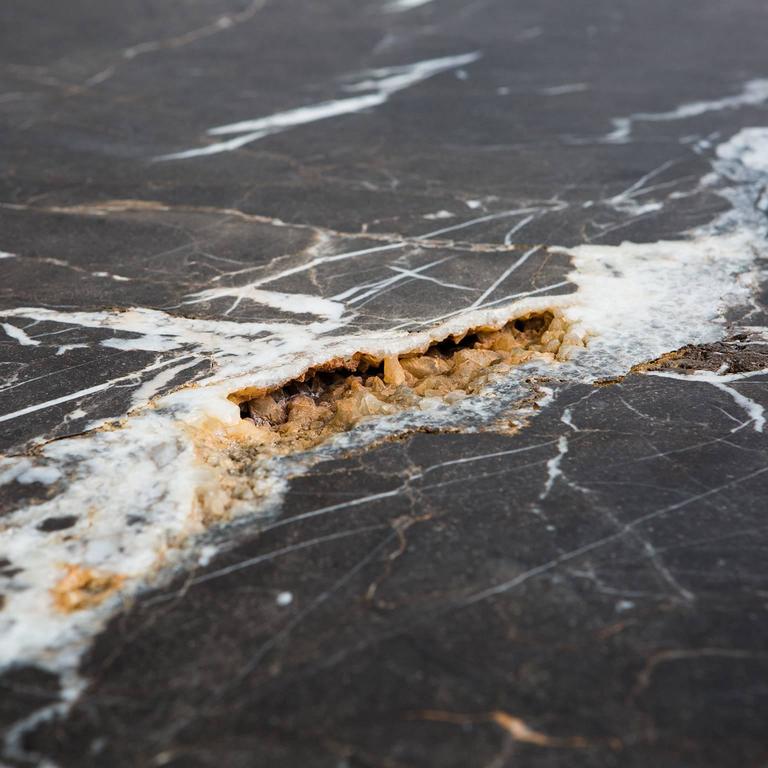 FOUND Coffee Table in Black Marble and Black Steel at 1stDibs