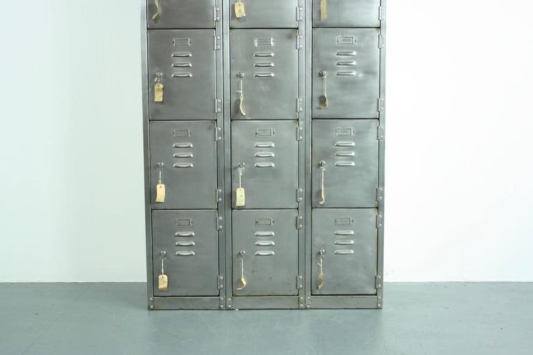 Vintage Industrial 15 Compartment Stripped and Polished School Locker ...