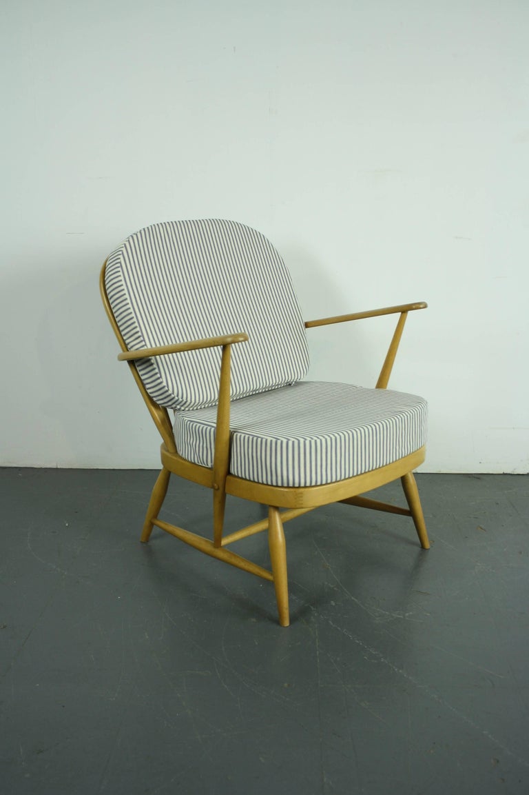 Refurbished Vintage Ercol Windsor Armchair Upholstered in French ...