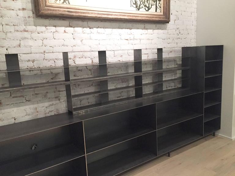 Raw Black Steel Open Modular Shelves For Sale at 1stDibs